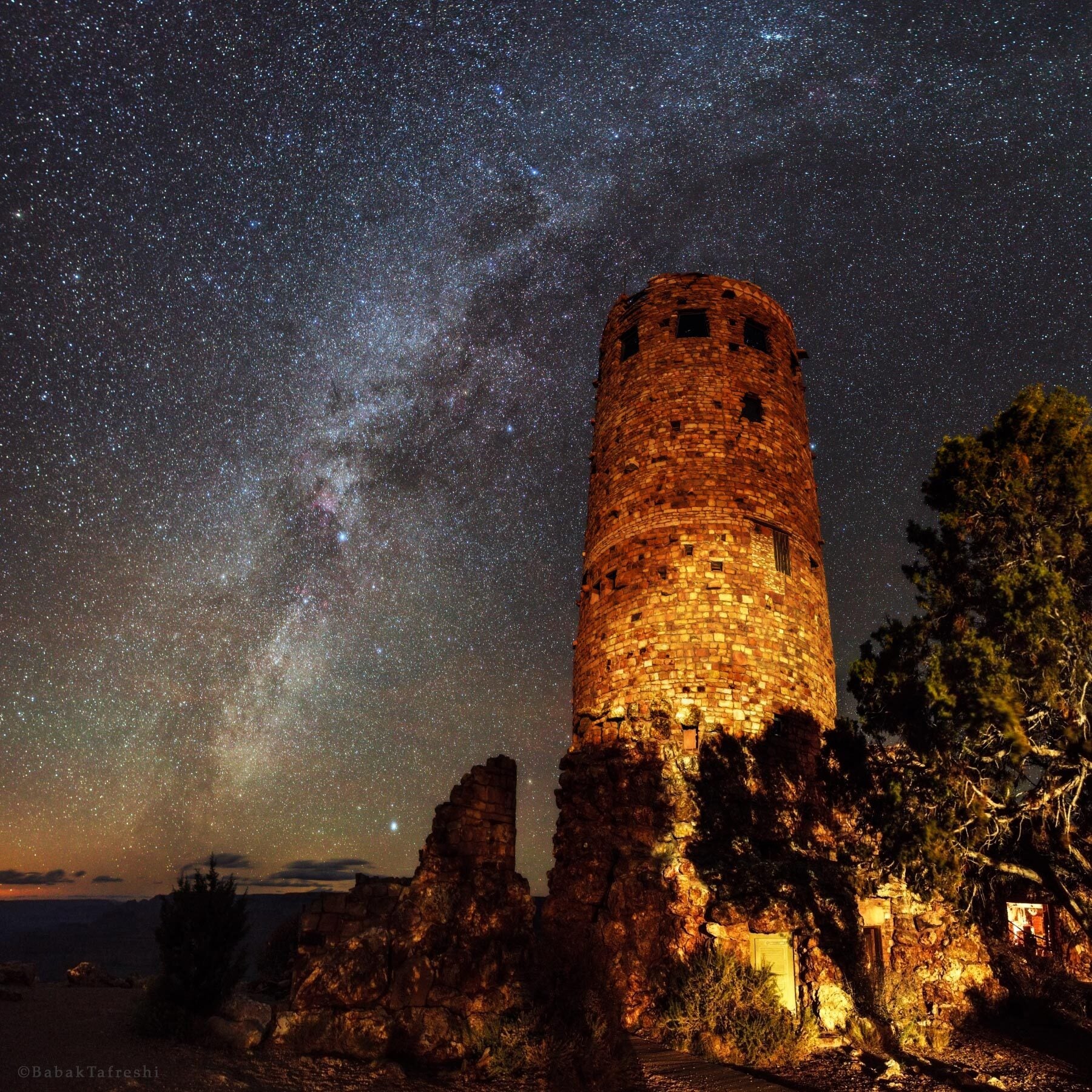 Grand Canyon Watchtower at Night | Babak Tafreshi Photography